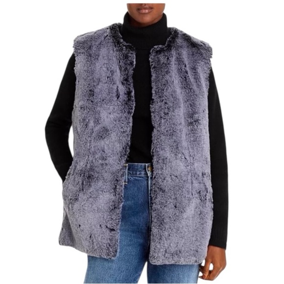 Surell | Jackets & Coats | Nwt Surell Rex Rabbit Faux Fur Vest In Black ...